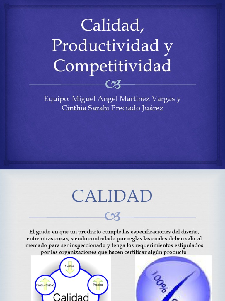 Calidad, Productividad y Competitividad | PDF | Competitividad | Calidad (comercial)