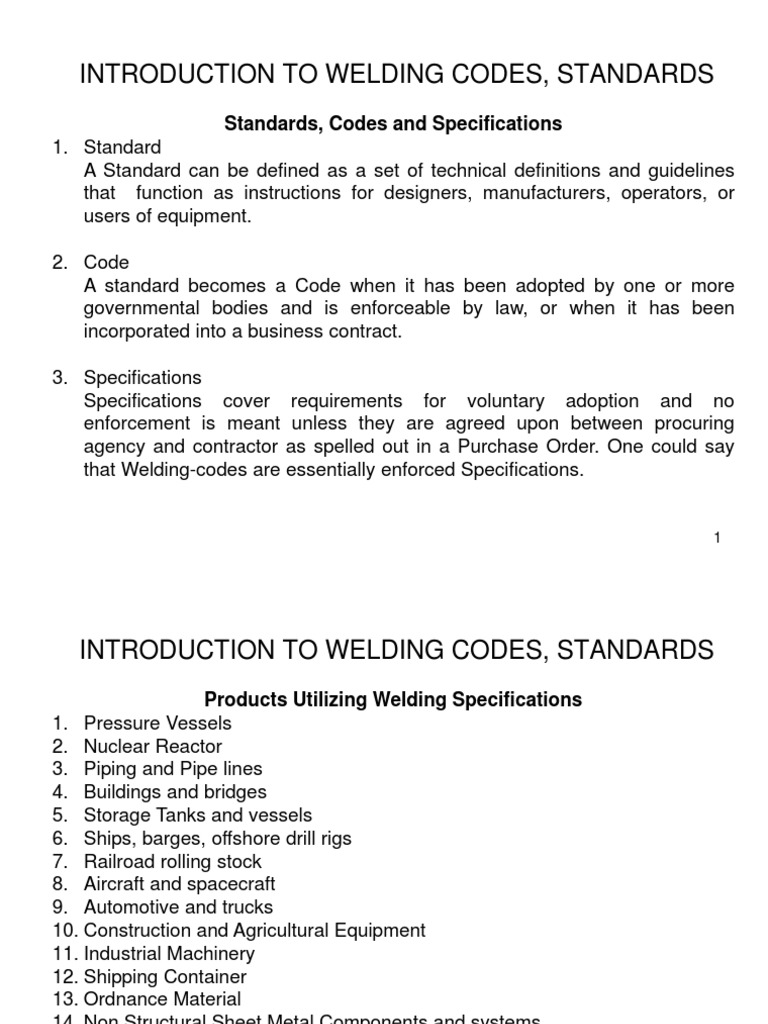 08CLecture - Welding Codes Standards | PDF | Welding | Construction