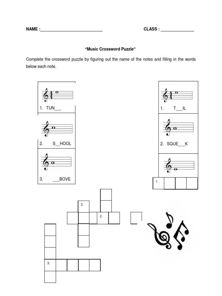 Music Crossword for Students | PDF