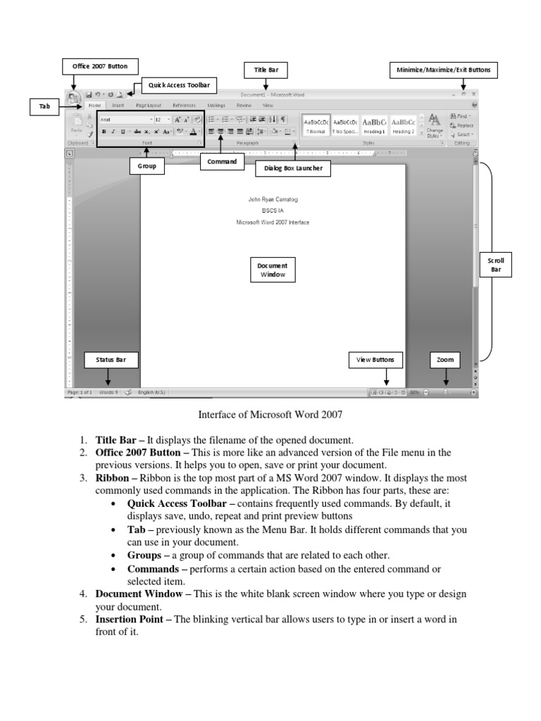 COSC21 - MS Word Interface | PDF | Career & Growth