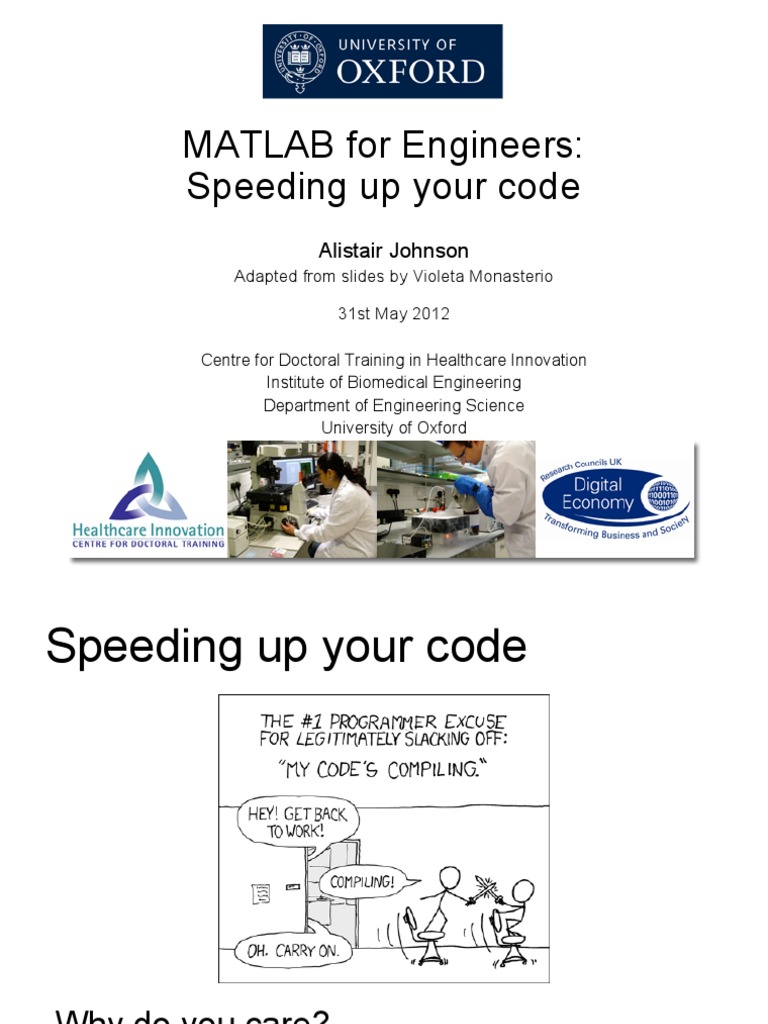 Speeding Up Your Code | Download Free PDF | Matlab | Matrix (Mathematics)