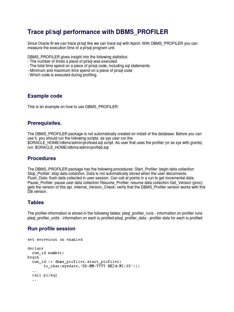 Trace PL | PDF | Pl/Sql | Subroutine