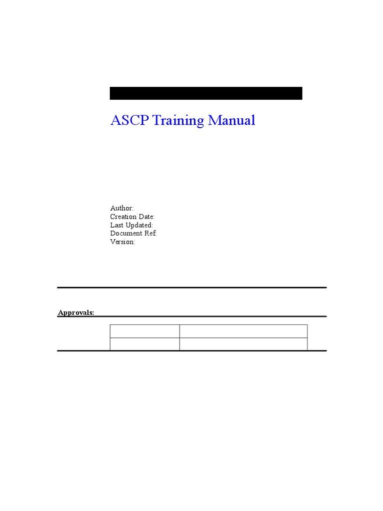 ASCP Training Manual v1.2 | PDF | Supply Chain | Commercial Item Transport And Distribution