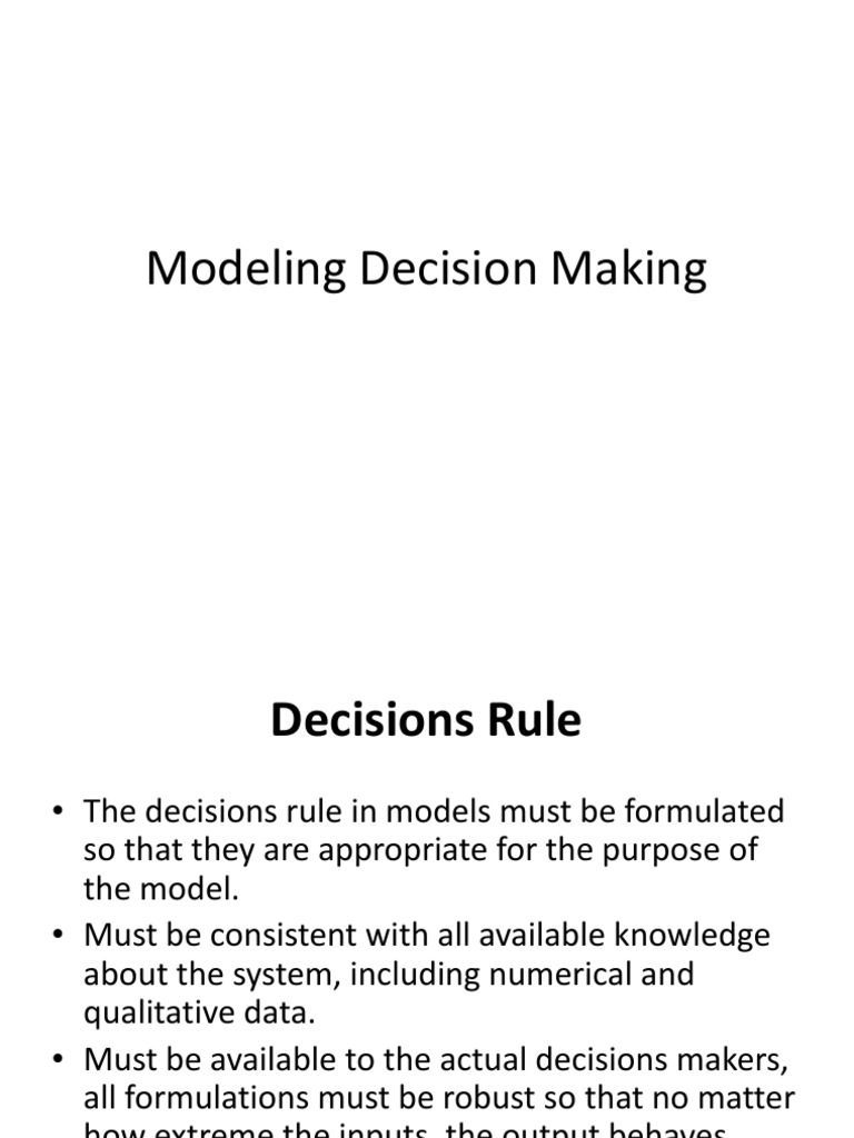 Chapter # 7 Modeling Decision Making | PDF | Rationality | Decision Making