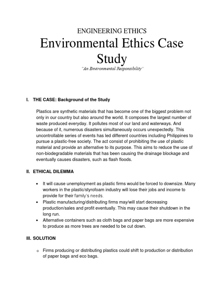Ethics Case Study | PDF | Plastic | Employment