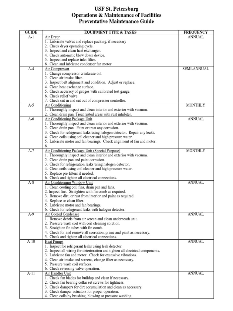 Preventative Maintenance Guide | PDF | Switch | Heat Exchanger
