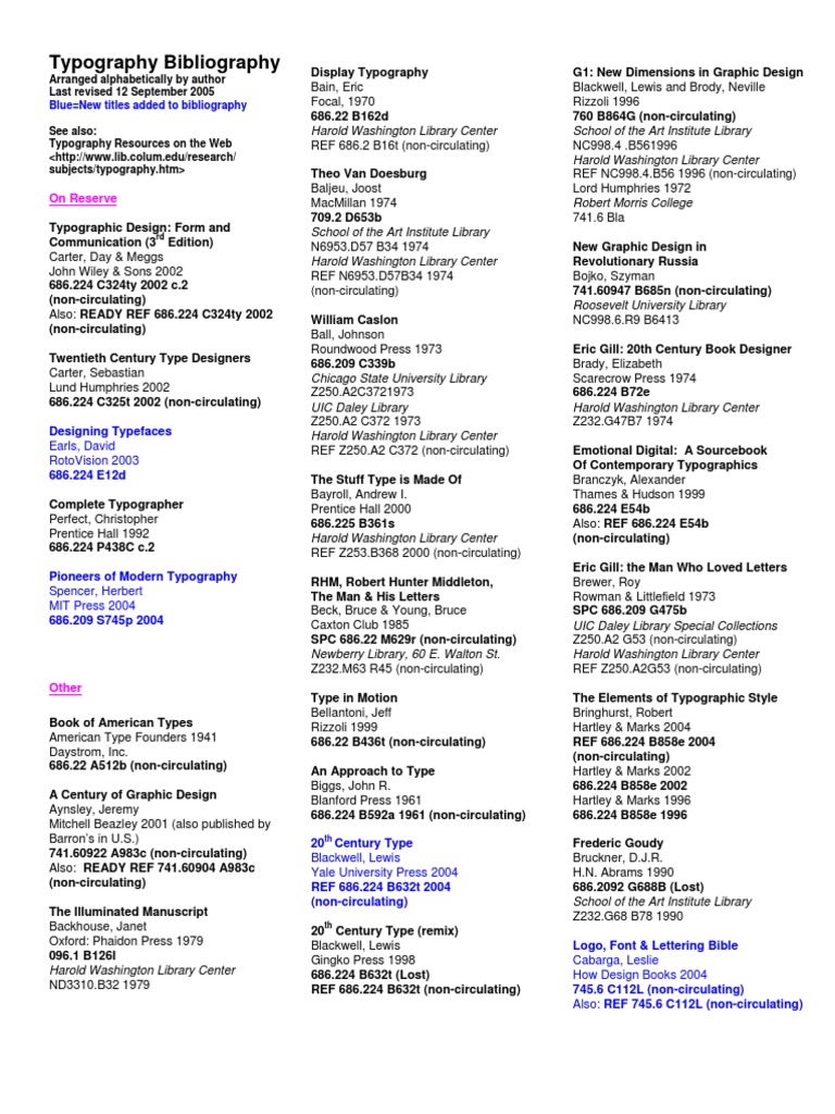 Typography Bibliography | PDF | Typography | Printing