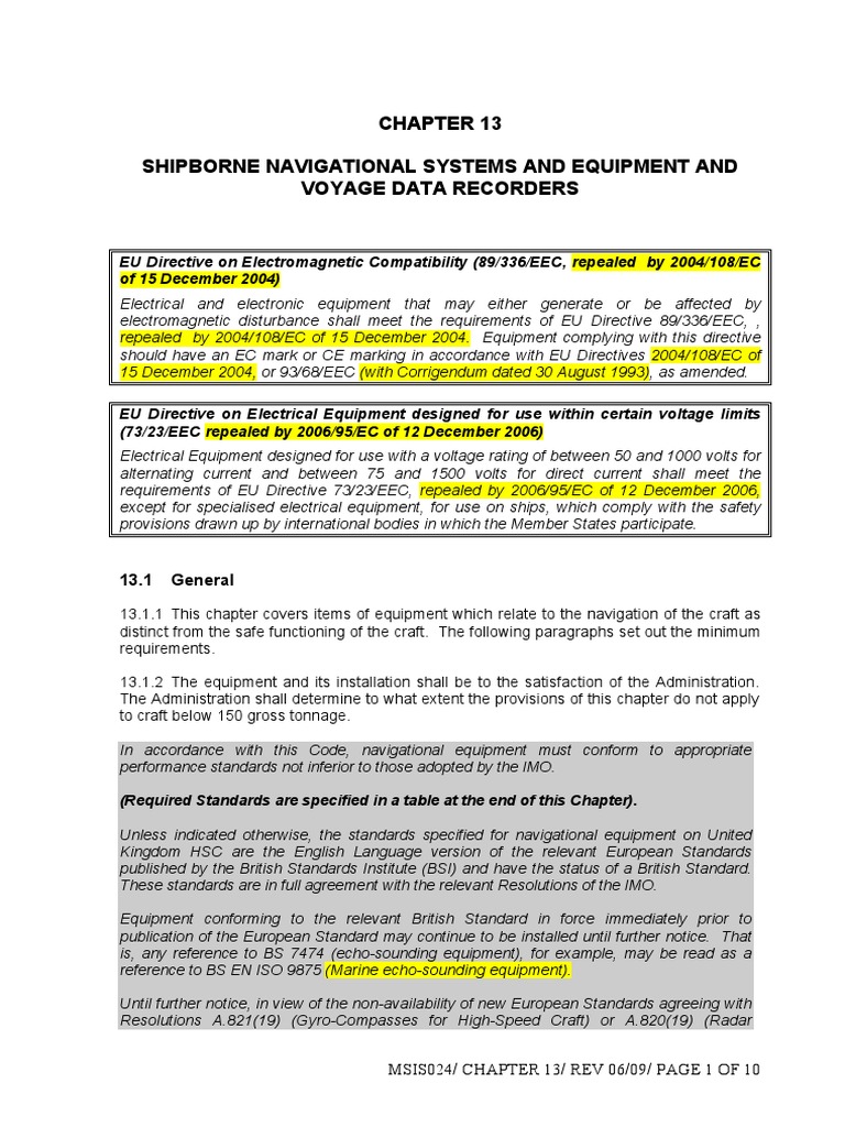 Shipborne Navigation Systems Standards | PDF | Compass | Navigation