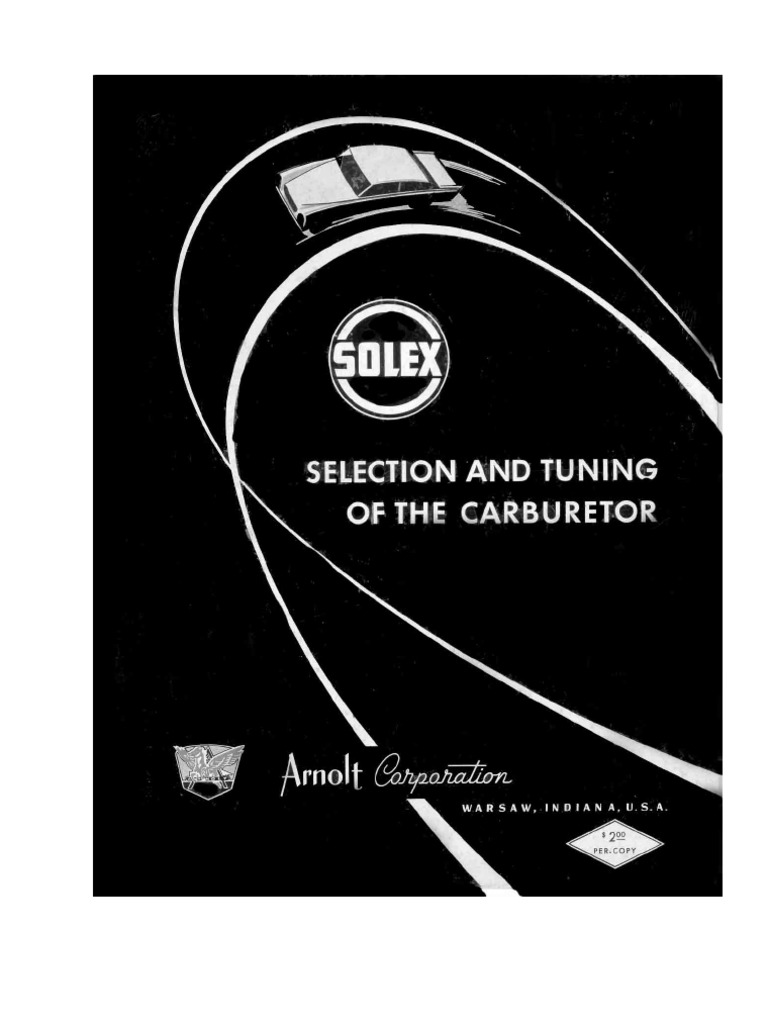 Solex - Selection and Tuning of Carburettor | PDF
