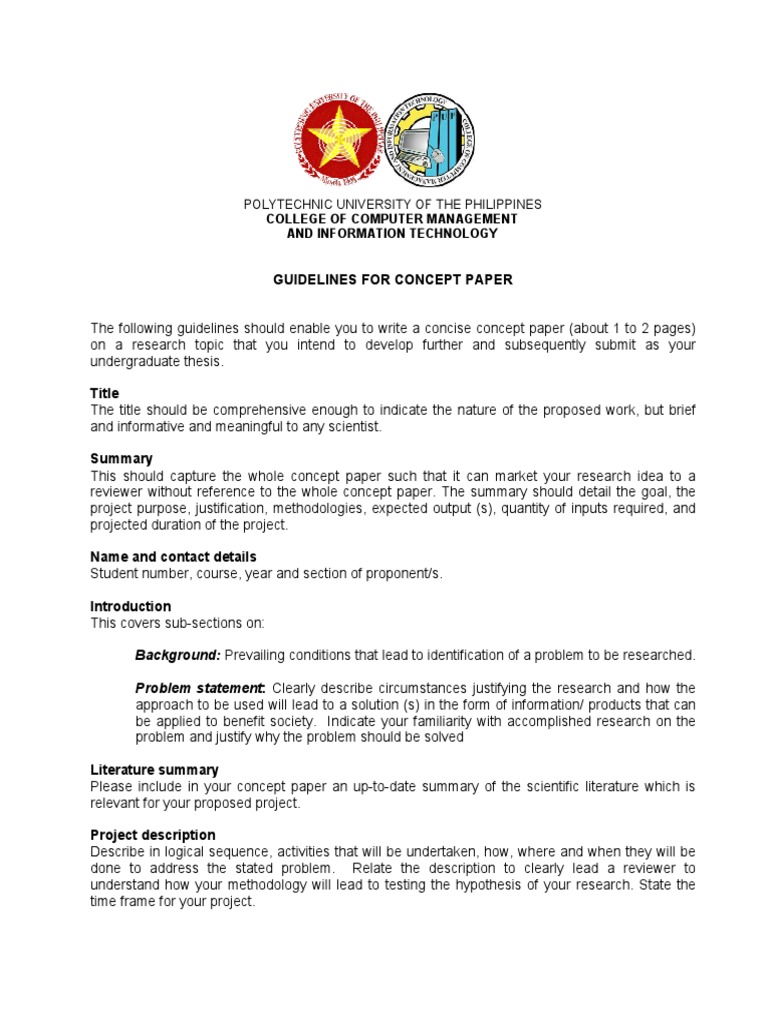 Concept Paper Guidelines for Thesis | PDF | Art