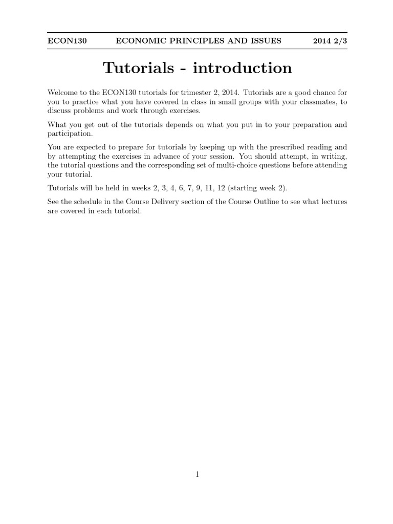 Econ130 14-2 Tutorial Questions | PDF | Supply And Demand | Supply ...