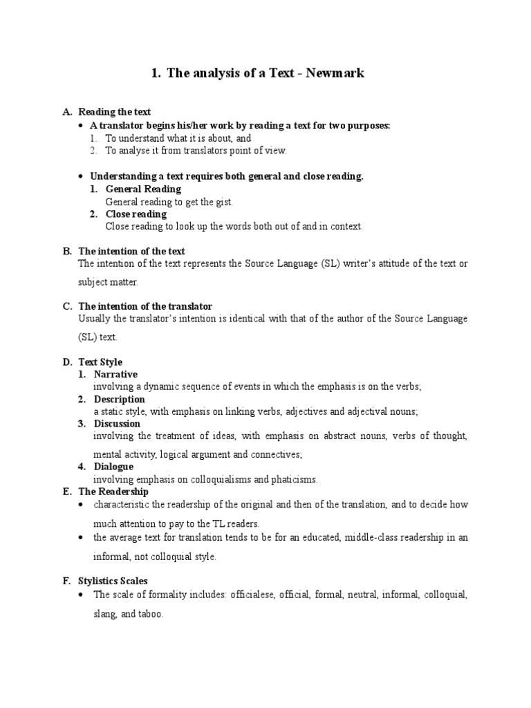 Analyzing Texts for Translation | PDF | Rules | Cognition