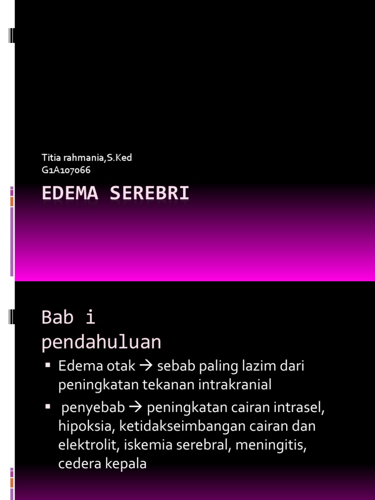 Penyebab dan Penanganan Edema Serebri | PDF