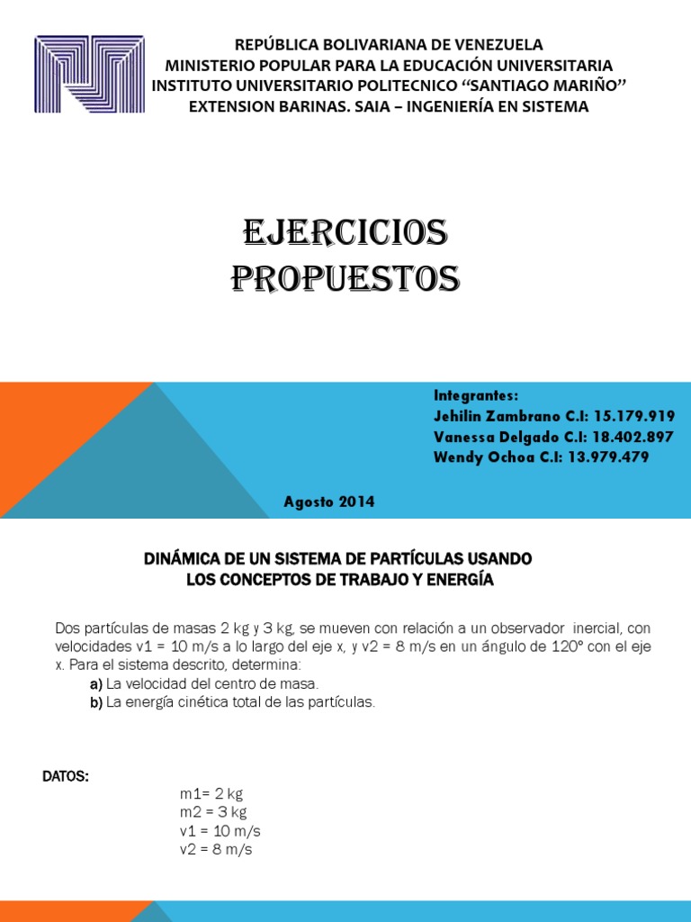 Ejercicio Propuestos | Descargar gratis PDF | Masa | Velocidad