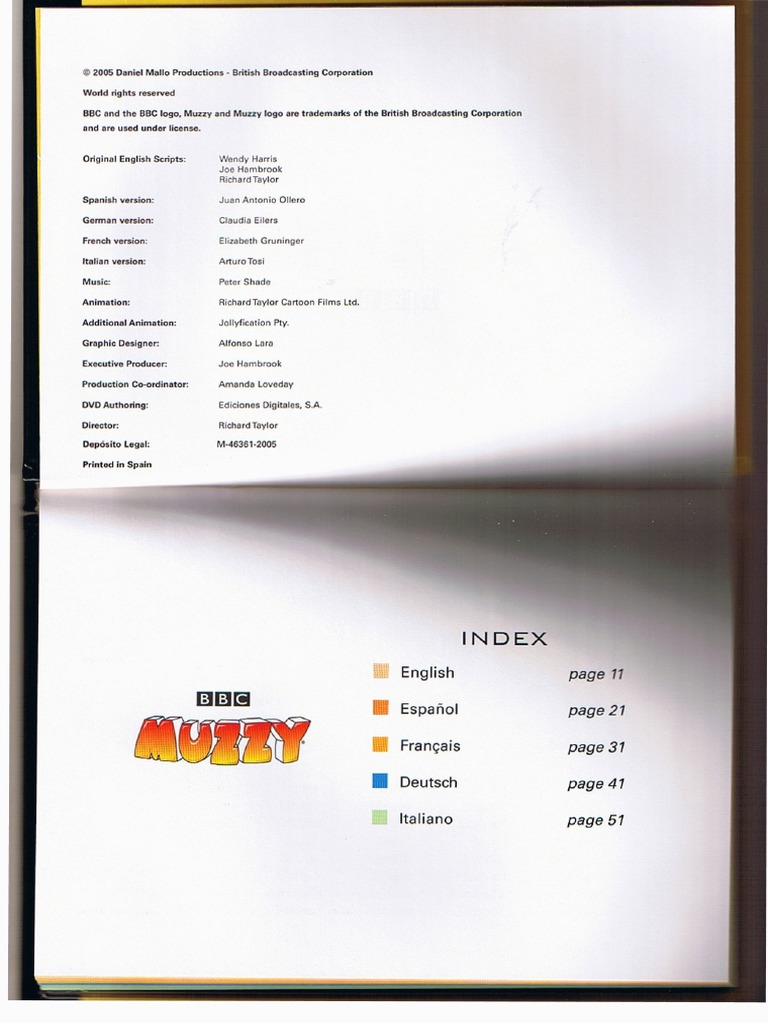 Muzzy DVD 1 Book | PDF | Language Arts & Discipline | Foreign Language Studies