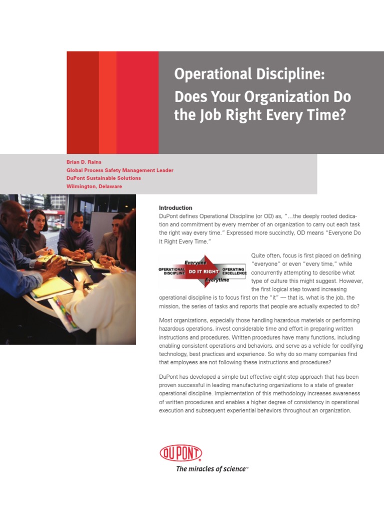 Operational Discipline | PDF | Educational Assessment | Audit