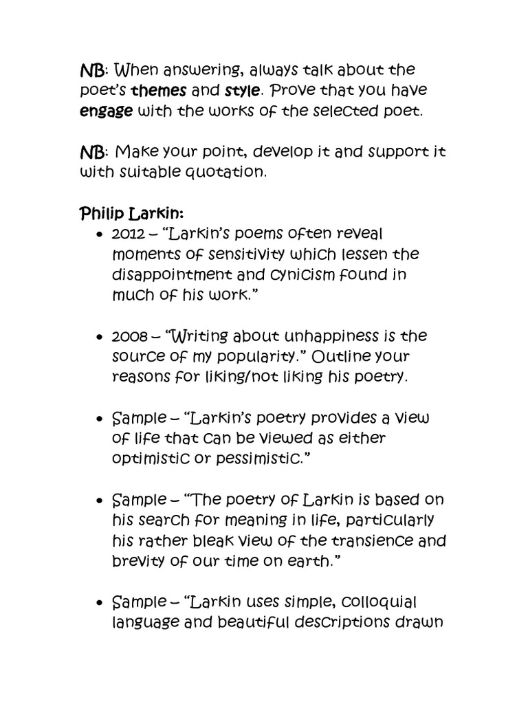 An Analysis of the Themes, Styles, and Techniques Evident in the Poetry ...