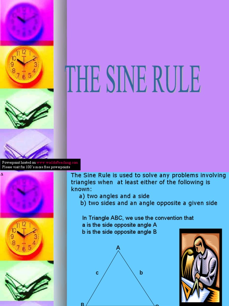 The Sine and Cosine Rule | PDF | Sine | Trigonometric Functions