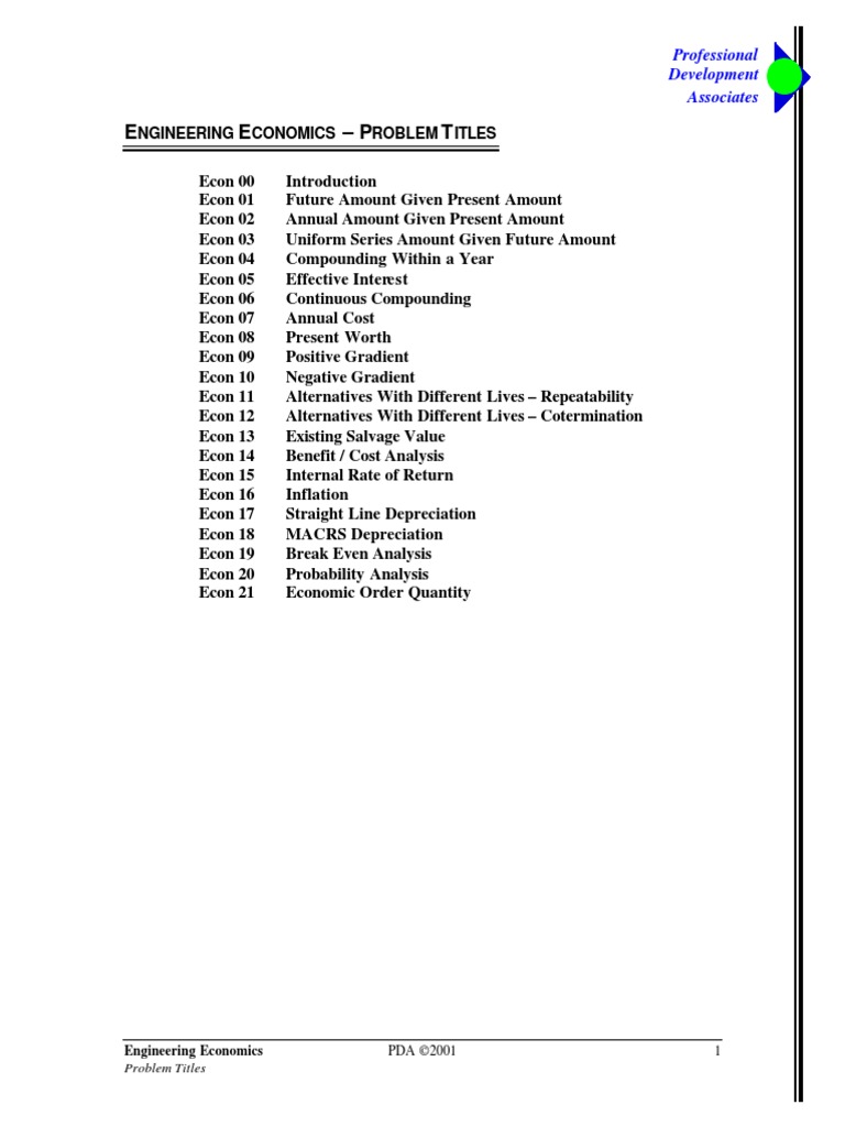 Engineering Economics | PDF | Internal Rate Of Return | Interest