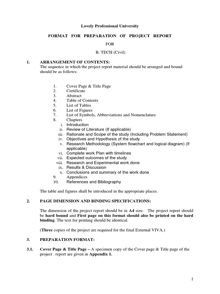 2 - Guidelines For Summer Internship Report Civil | PDF | Times New ...