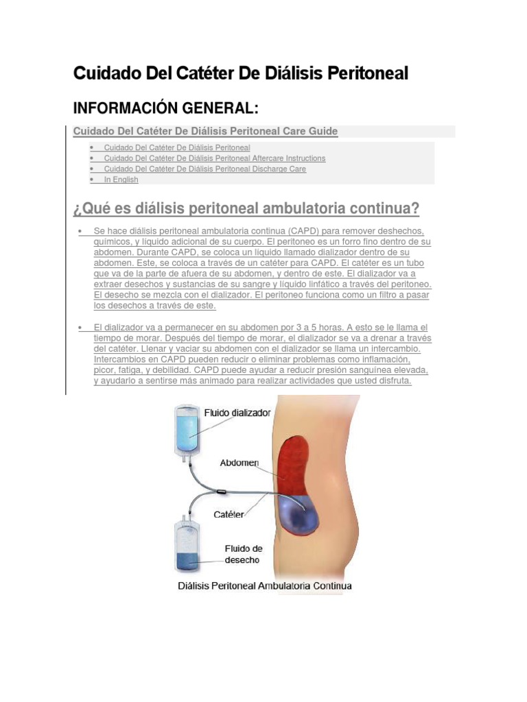 Cuidado Del Catéter de Diálisis Peritoneal