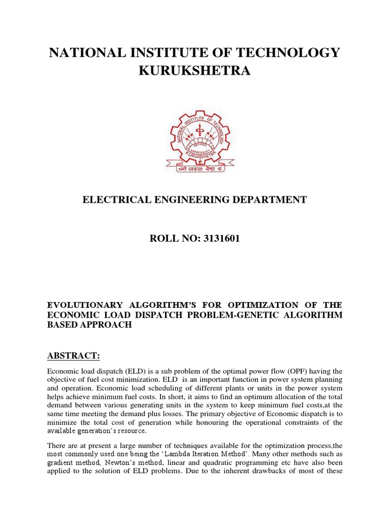 Thesis Abstract | PDF | Genetic Algorithm | Mathematical Optimization