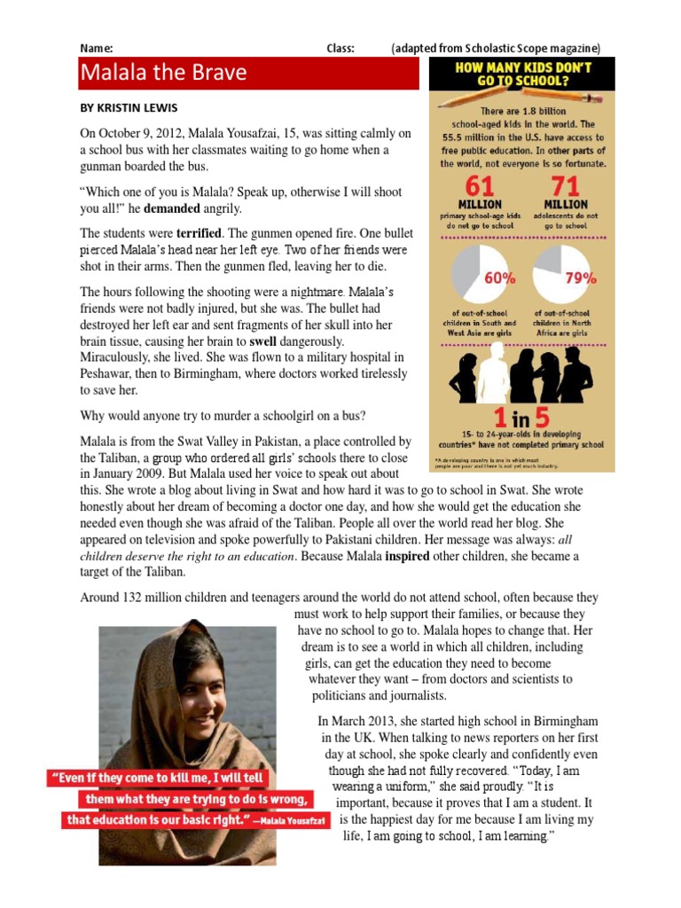 Malala The Brave | PDF | Malala Yousafzai | Taliban