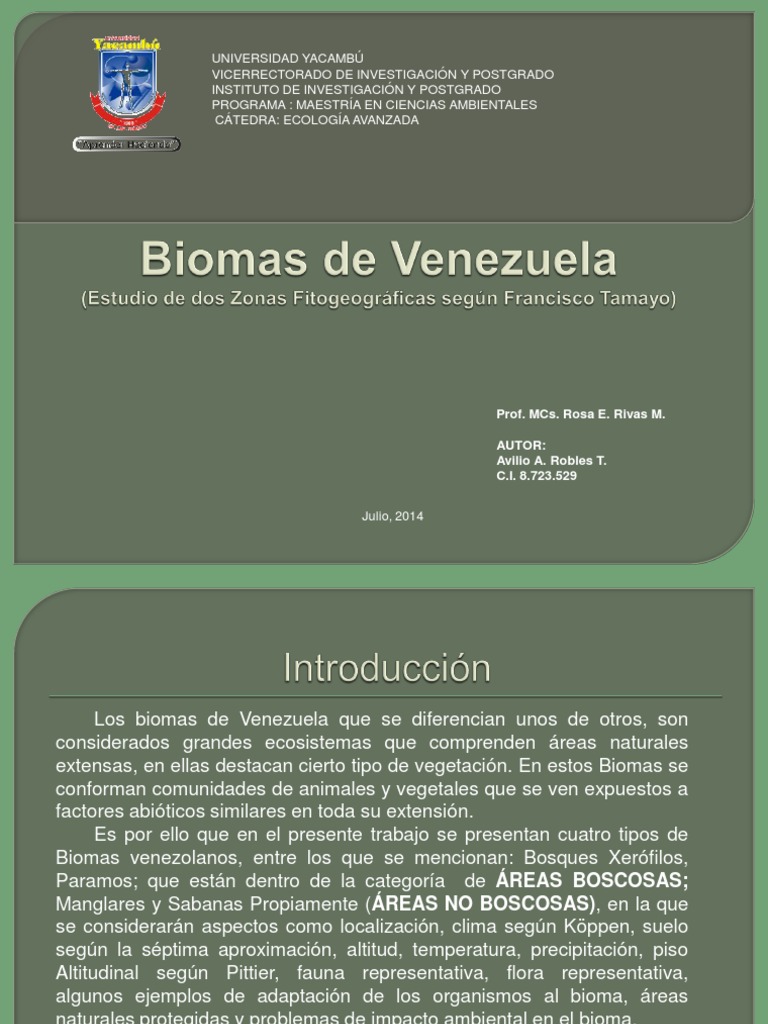 Biomas de Venezuela Definitivo Avilio Robles | PDF | Mangle | Los bosques