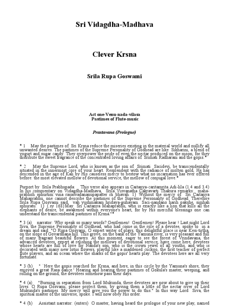 Vidagdha Madhava | PDF | Religion And Belief