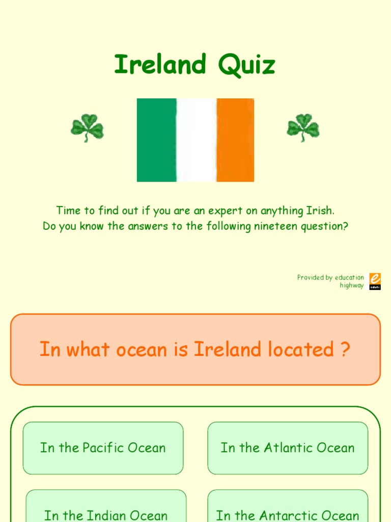 Ireland Quiz | PDF | Ireland | Dublin