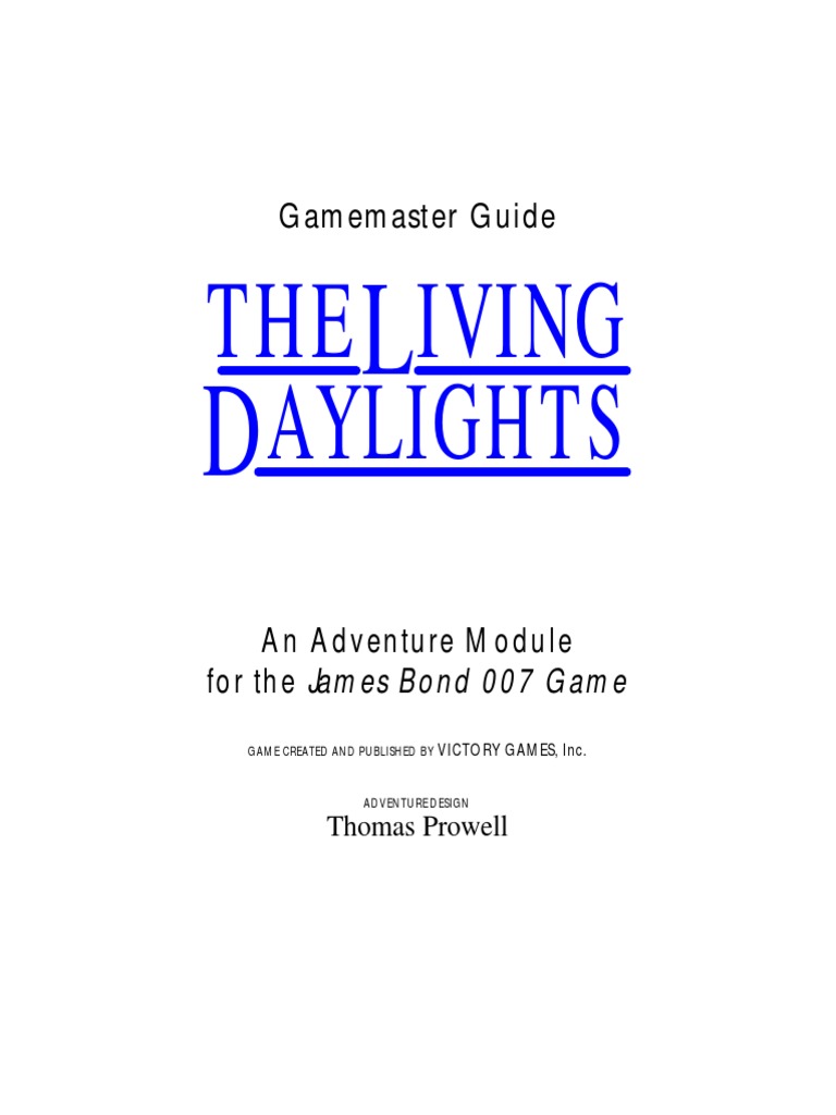 James - Bond RPG - Living Daylights | PDF | Espionage | Violence