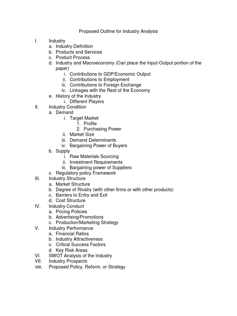 Industry Analysis Paper Outline | PDF