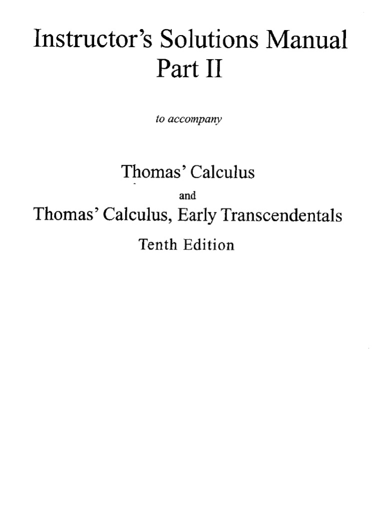 Thomas Finney Part - 2 (Solution Manual) | PDF