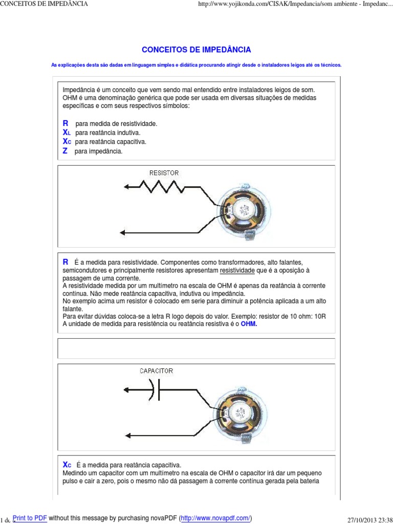 Conceitos de Impedância | PDF | Impedância elétrica | Resistor
