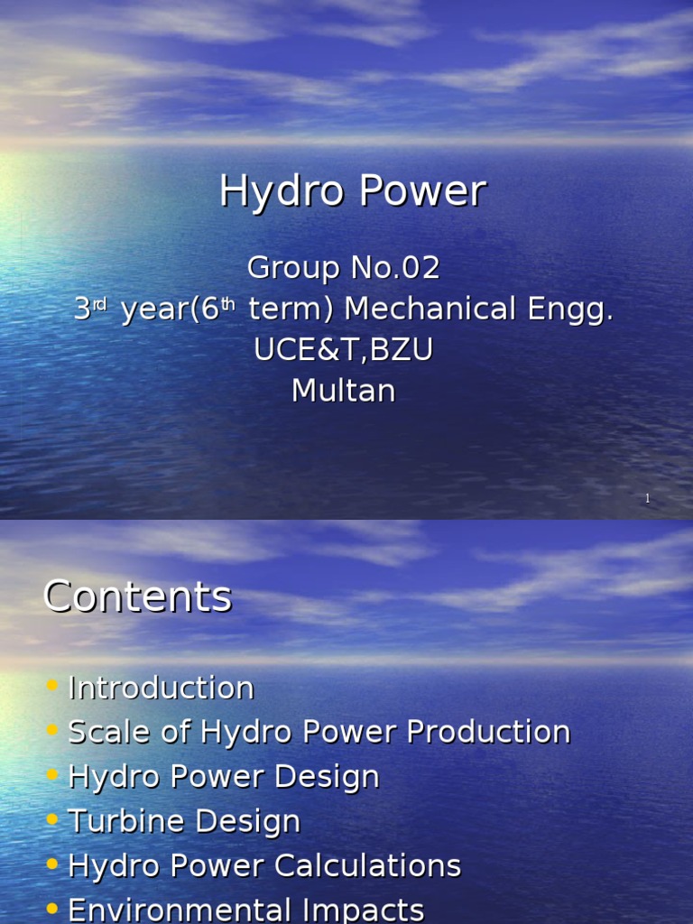 Hydropower Presentation | PDF | Hydroelectricity | Hydropower