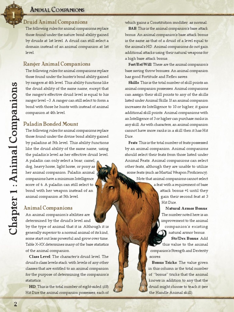Pathfinder Animal Companion Guide | PDF | Leisure