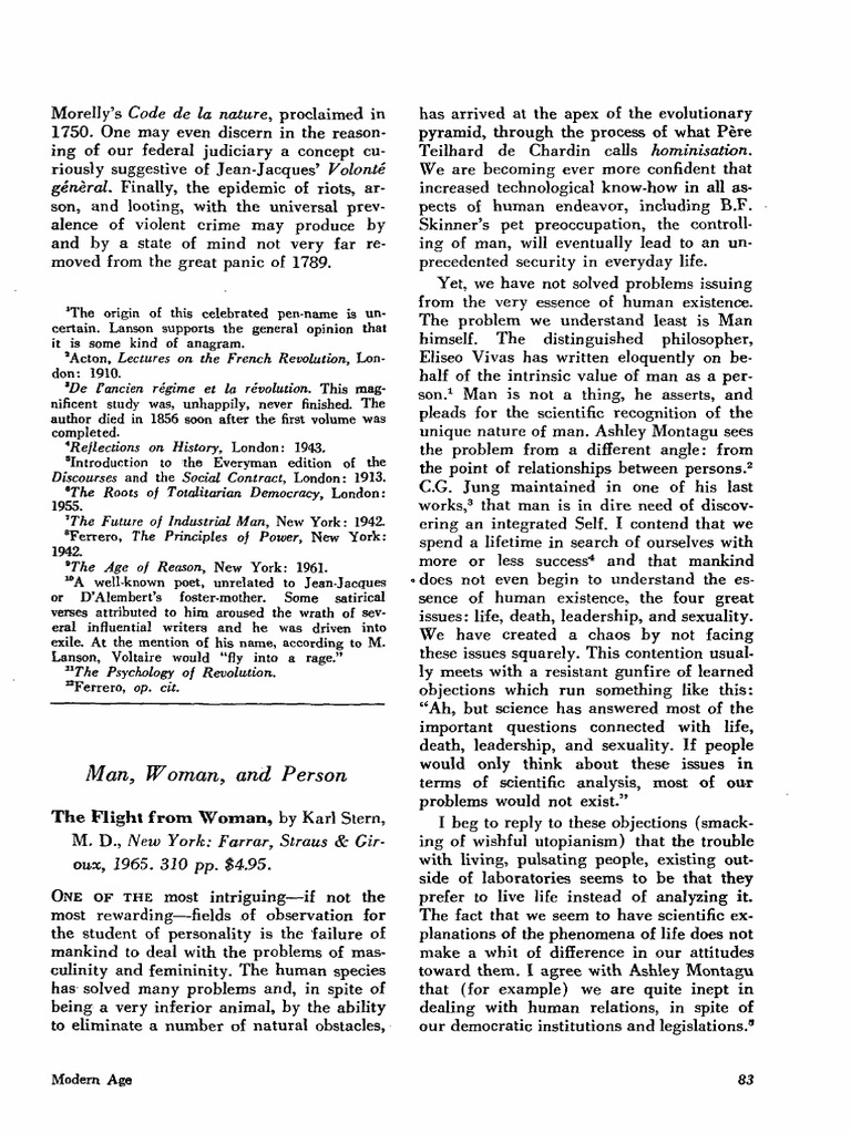 Karl Stern Flight From Woman | PDF | Femininity | Sigmund Freud