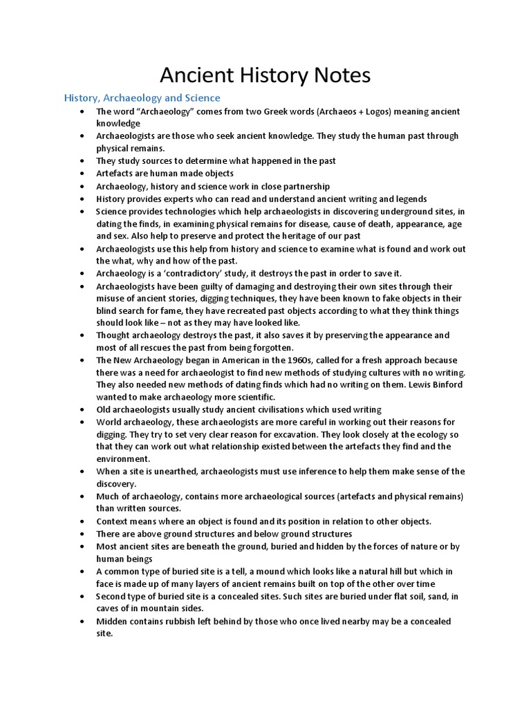 Ancient History Notes | PDF | Archaeology | Troy