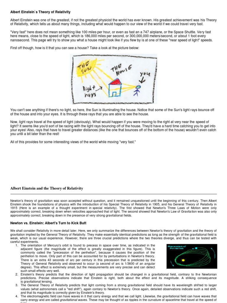Albert Einstein's Theory of Relativity | PDF | Gravity | General Relativity