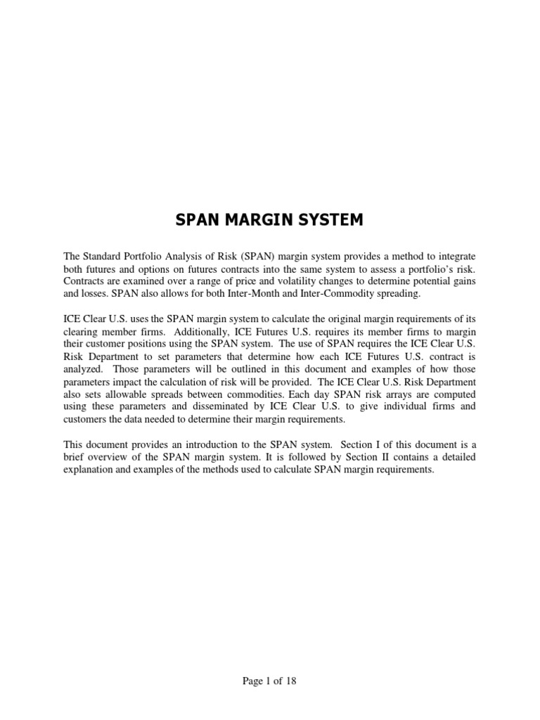 SPAN Explanation | PDF | Futures Contract | Margin (Finance)