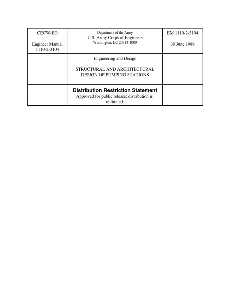 USACE Design of Pumping Station | PDF | Deep Foundation | Roof
