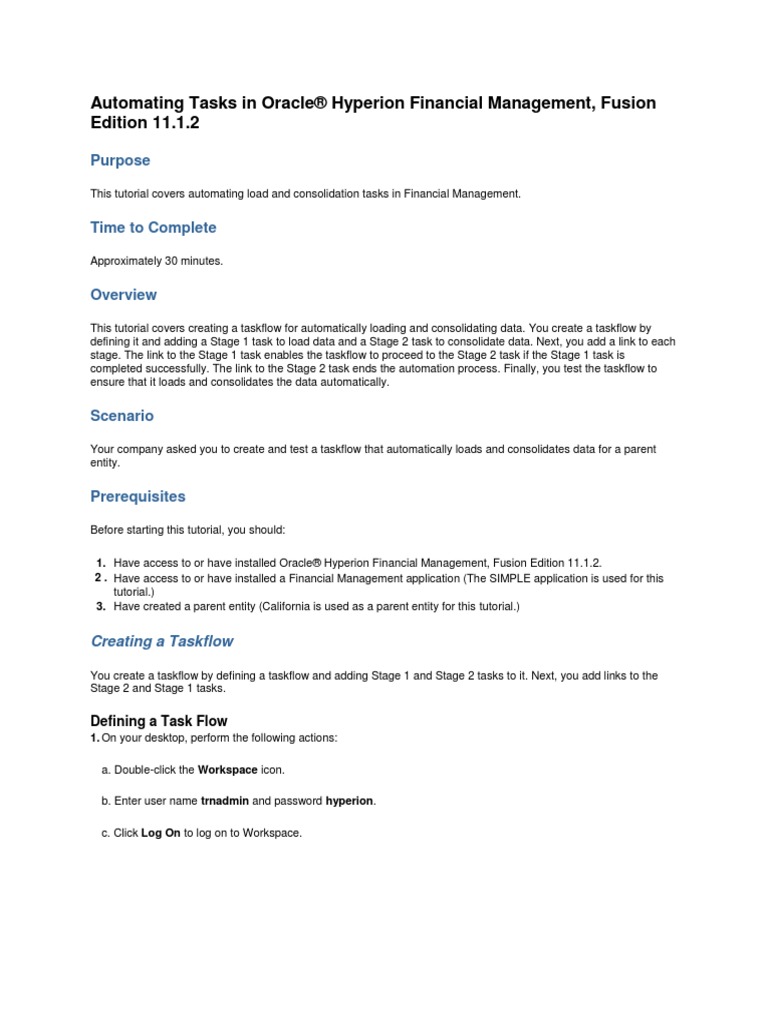 Automating Tasks in Oracle HFM | PDF | Icon (Computing) | Information Technology Management