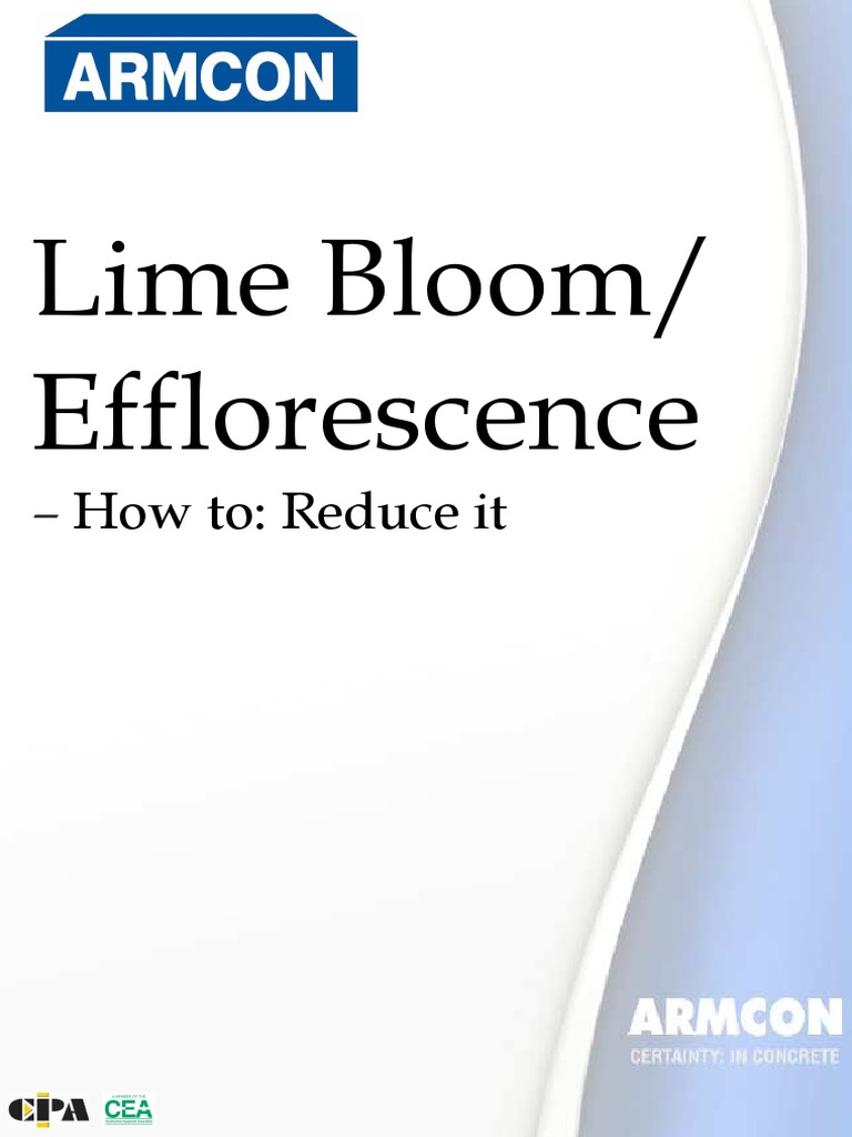 How To Reduce Lime Bloom | PDF | Lime (Material) | Concrete