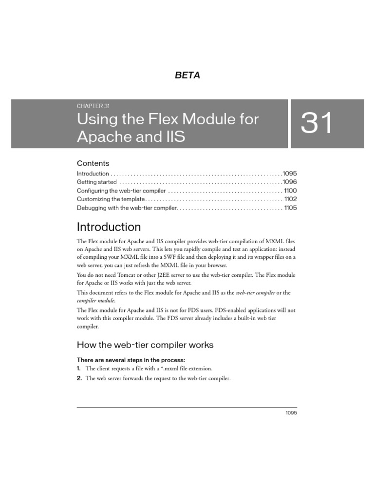Using The Flex Module For Apache and IIS: How The Web-Tier Compiler ...