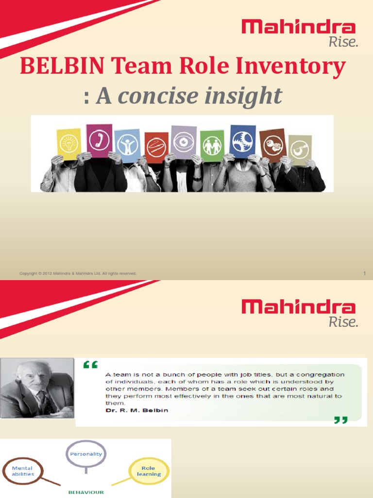 Belbin | PDF | Expert | Behavioural Sciences