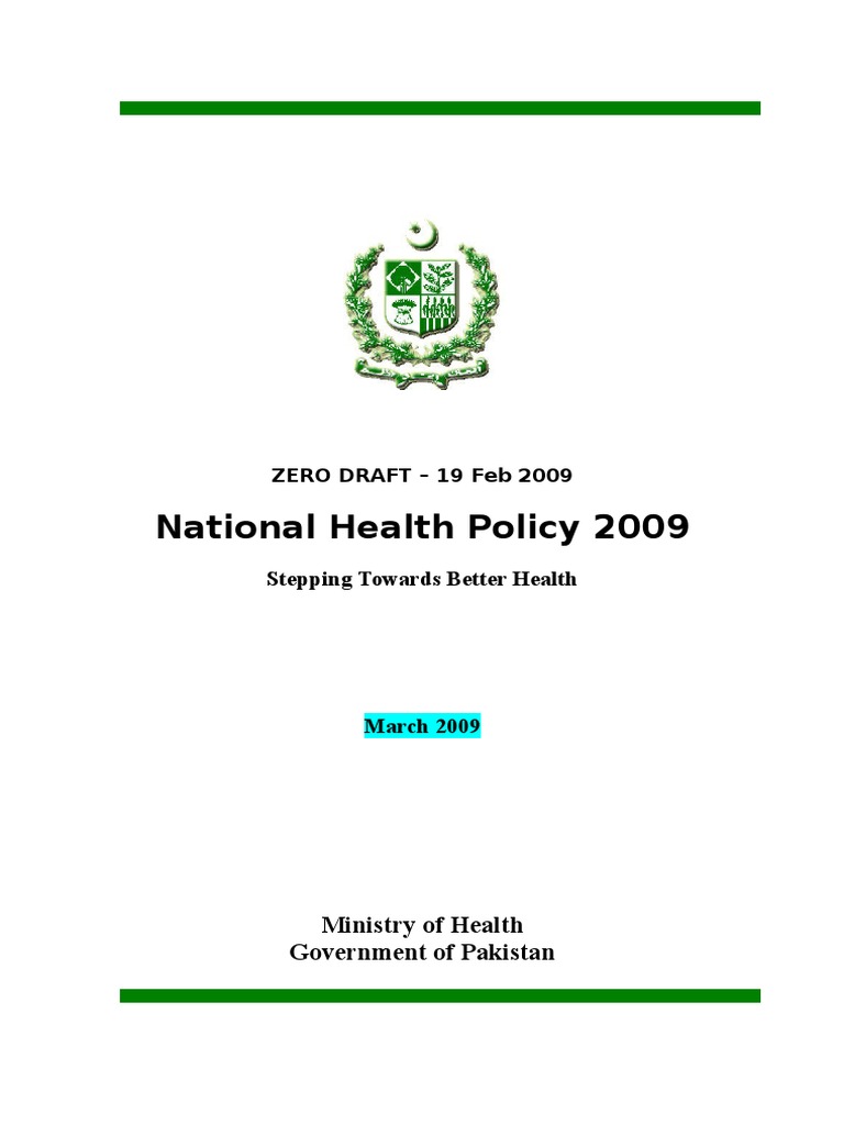 Pakistan Health Policy 2009 Overview | PDF | Health Policy | Health System