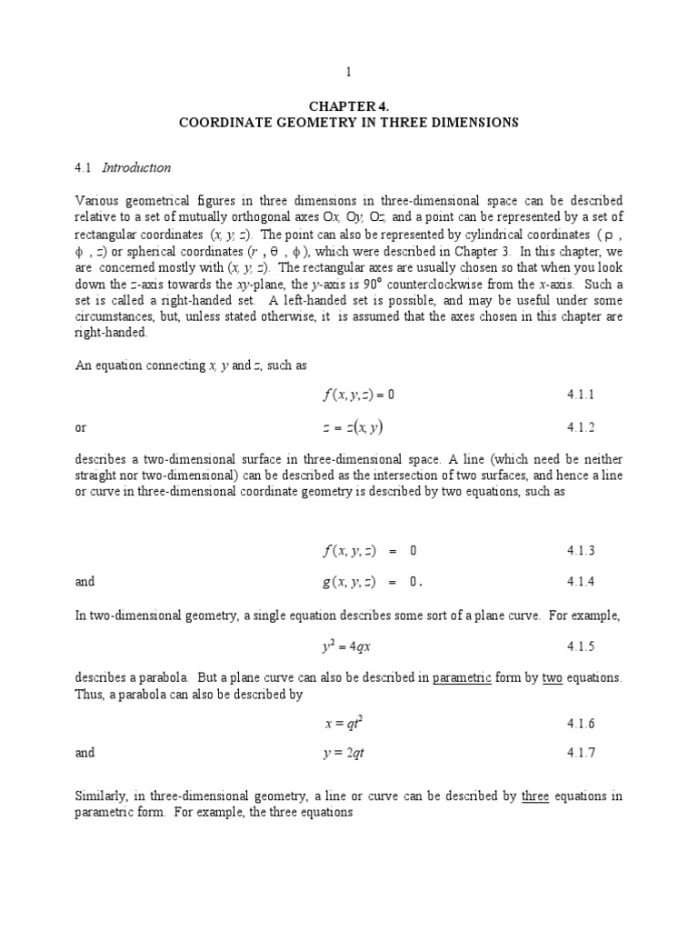 3D Geometry Notes | PDF