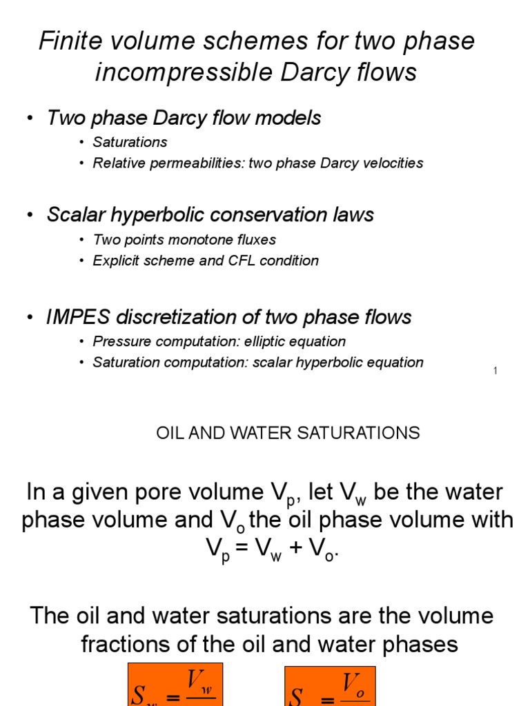 Finite Volume Schemes For Two Phase Incompressible Darcy Flows | PDF | Monotonic Function | Liquids