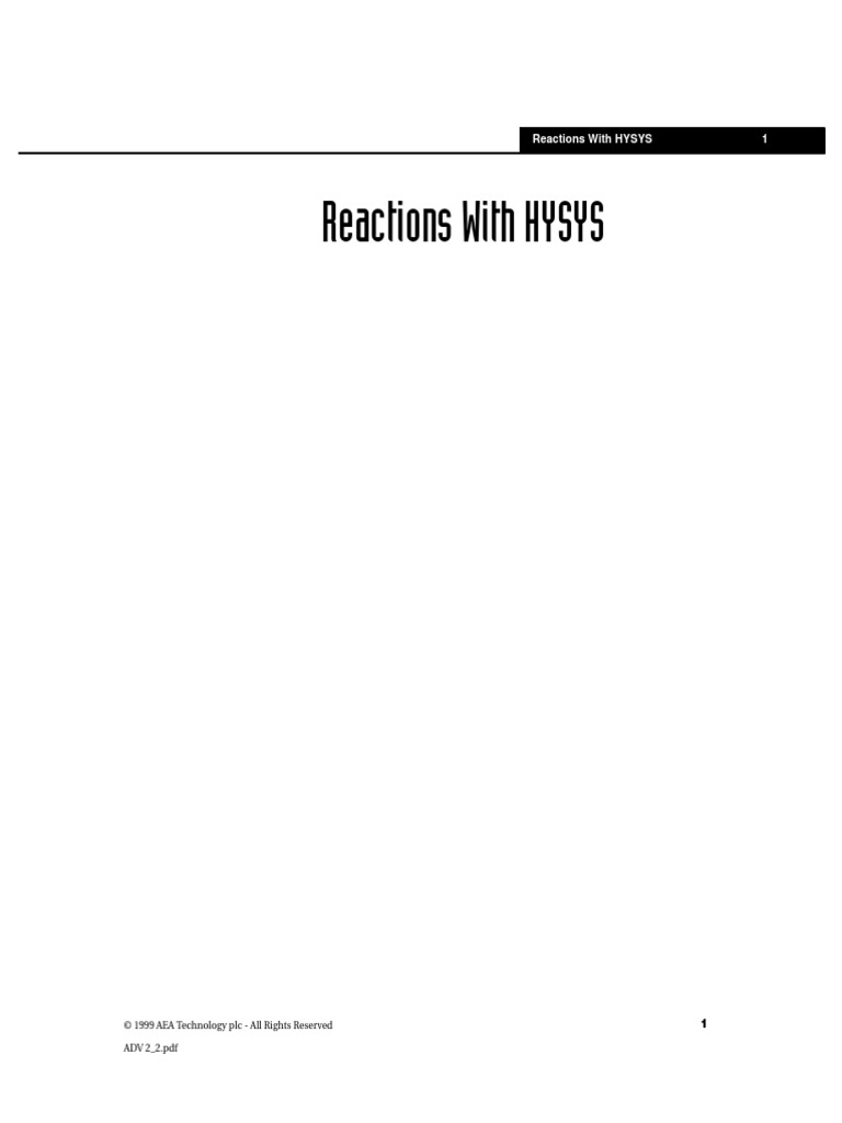 Reactions With HYSYS | Download Free PDF | Chemical Reactor | Chemical ...