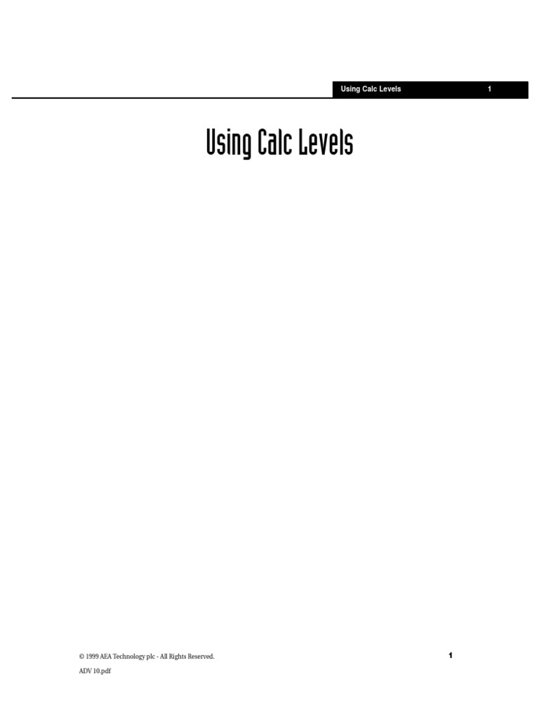 Using Calc Levels | PDF | Simulation | Computing